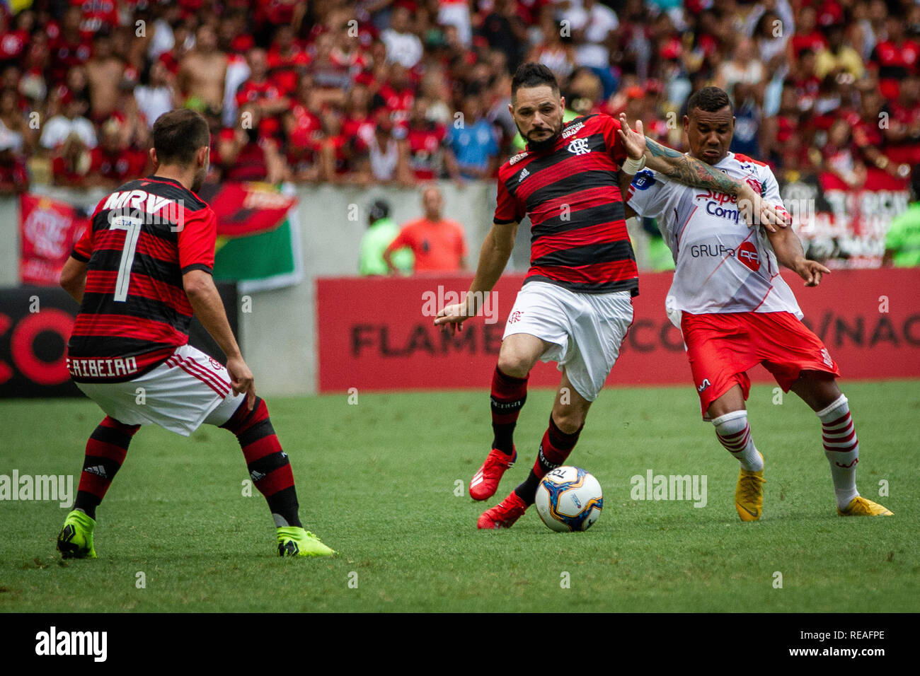 Rio De Janeiro, Brazil. 20th Jan, 2019. Ball match during Flamengo vs ...