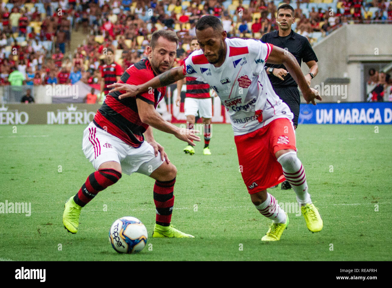 Rio De Janeiro, Brazil. 20th Jan, 2019. Ball match during Flamengo vs ...