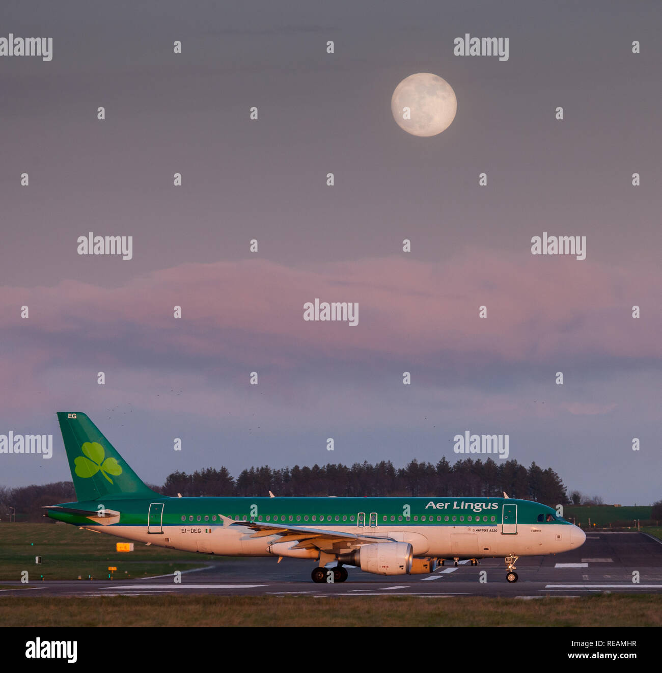 Cork, Ireland. 20th January, 2019. An Aer Lingus Airbus 360 jet ...