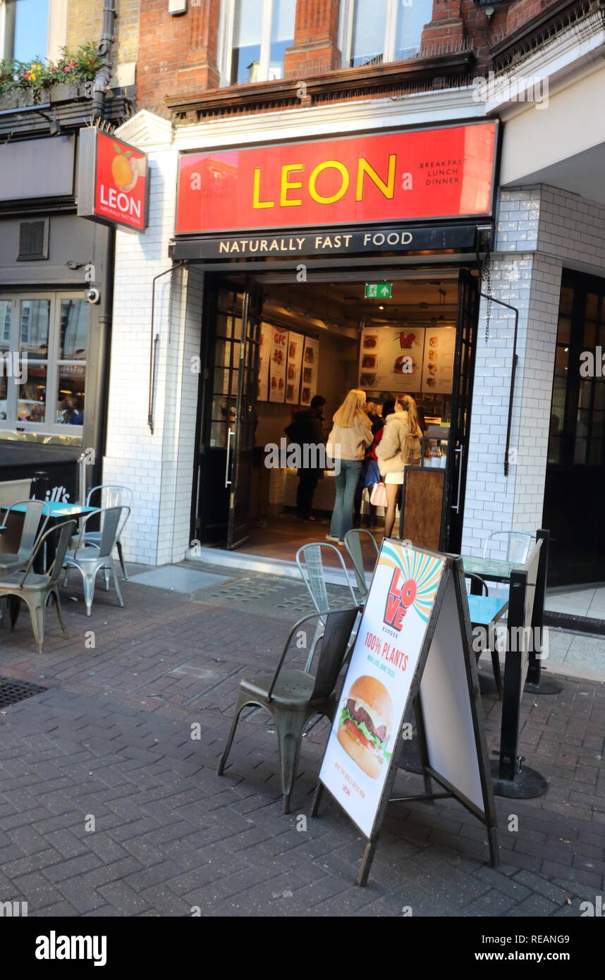 Leon brand logo seen in Carnaby Street in London, UK Stock Photo - Alamy