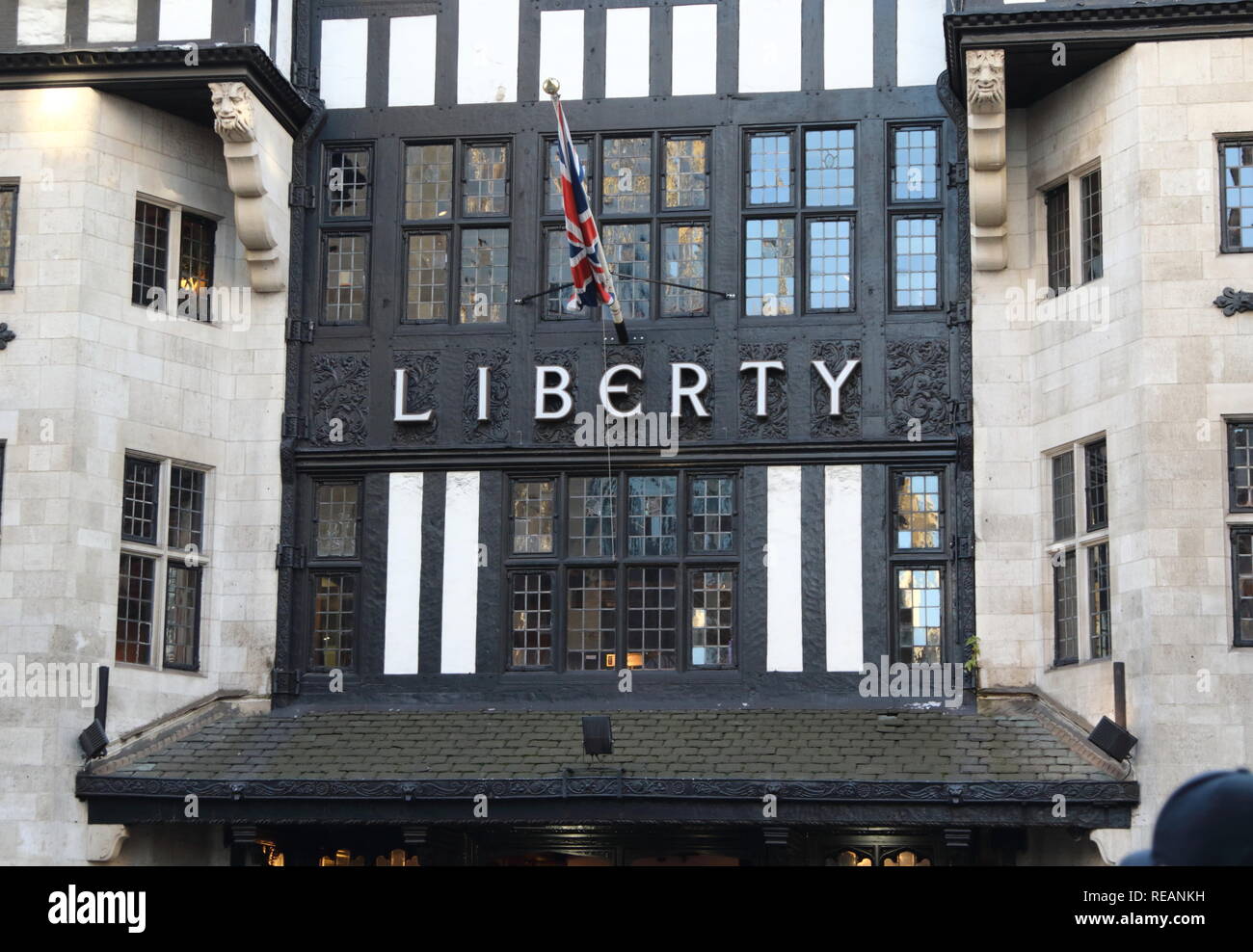 Liberty store brand logo seen in Carnaby Street in London, UK Stock ...
