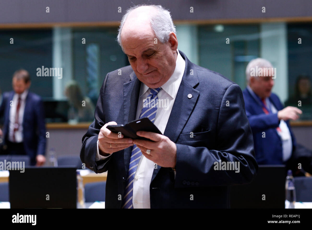 Brussels, Belgium. 21sth January 2019. Deputy Minister for Greeks ...