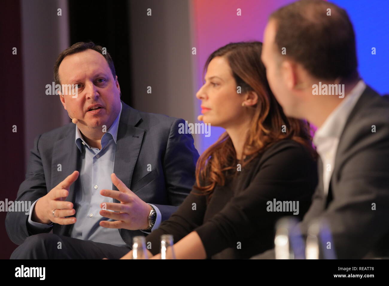 Munich, Deutschland. 21st Jan, 2019. (L-R) Markus Haas, Telefonica ...