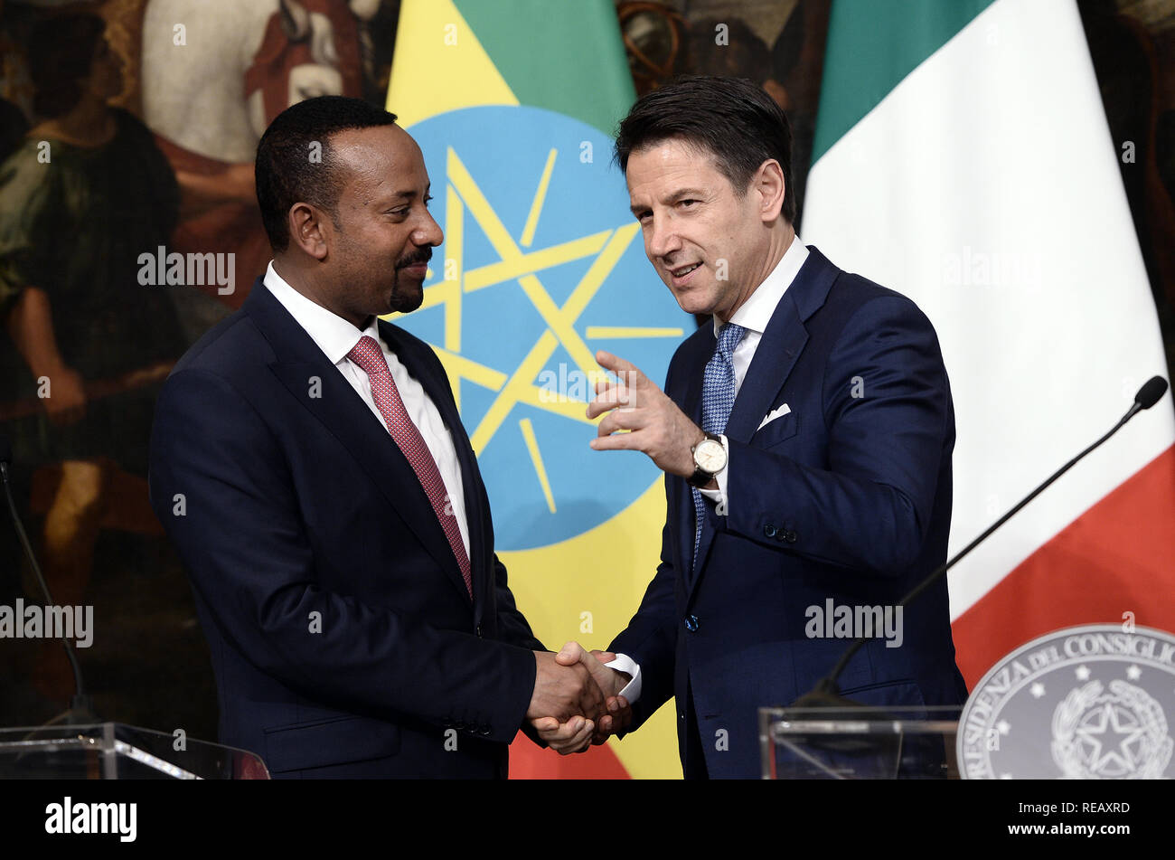 Rome, Italy. 21st January 2019. The Prime Minister Giuseppe Conte ...
