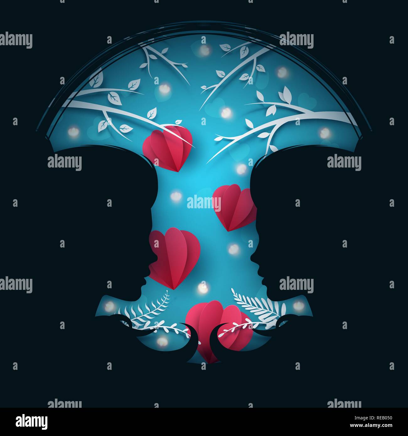 Beauty girl illustration. Cartoon paper landscape Stock Vector Image ...