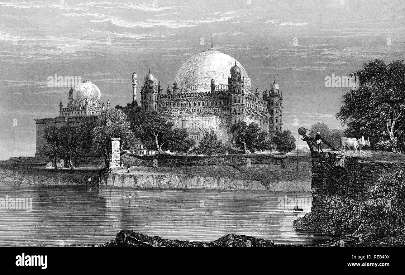 Sultan Mahomed Shah's tomb, Bejapore or Bijapur, India, 1832 Stock ...