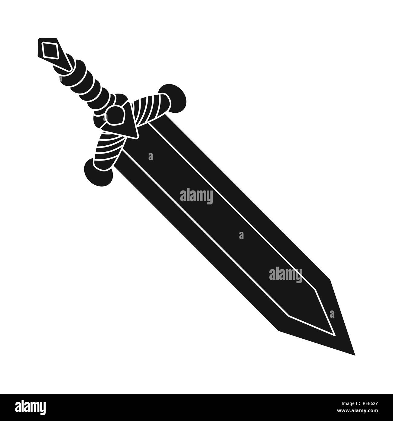 Isolated silver sword gold Black and White Stock Photos & Images - Alamy