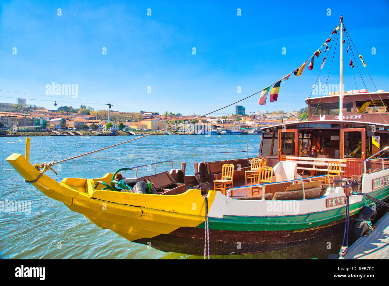 Porto, Portugal-14 October, 2018: Famous colorful boats providing tours ...
