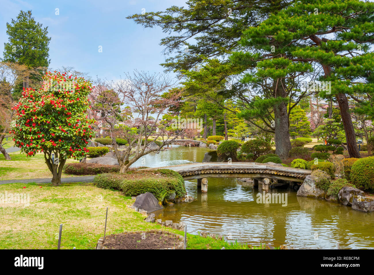 Hirosaki, Japan - April 23 2018: The Fujita Memorial Japanese Garden ...