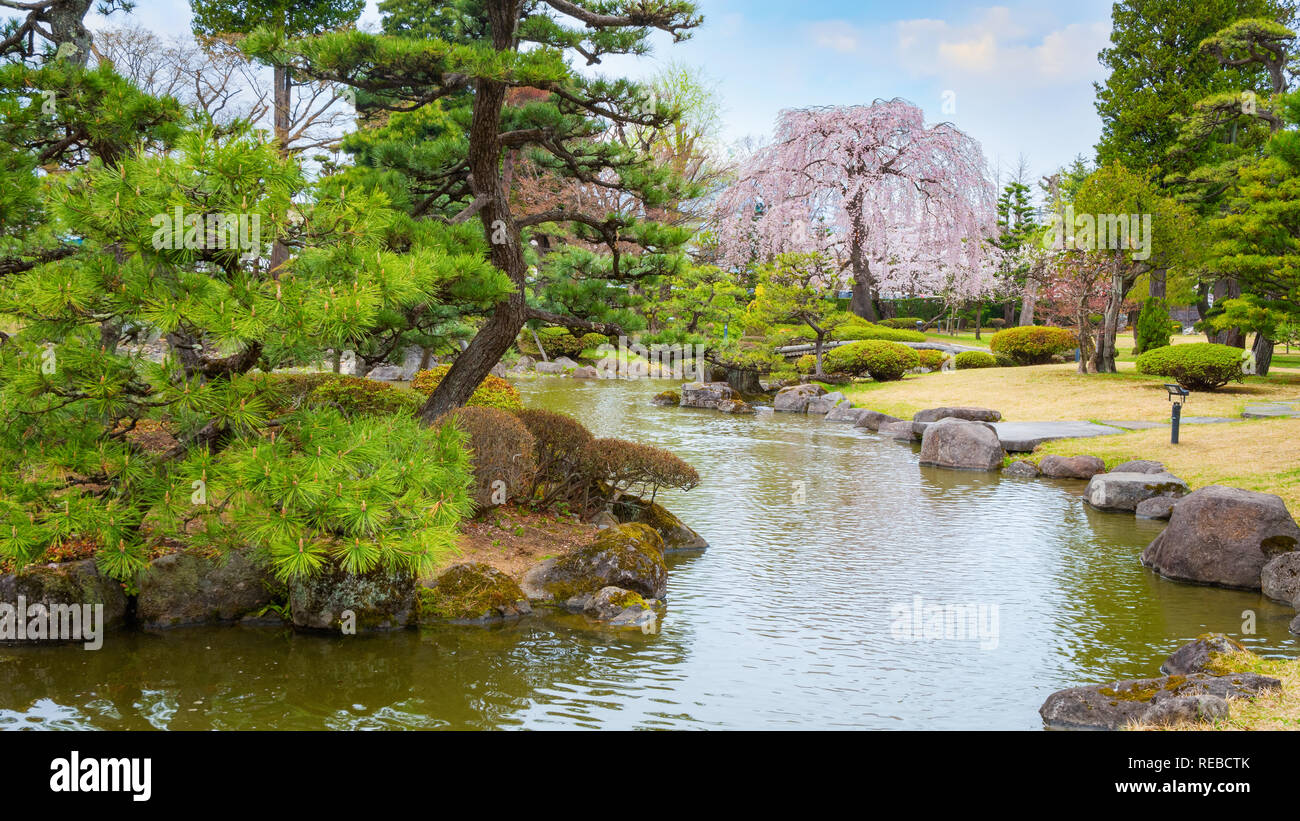 Hirosaki, Japan - April 23 2018: The Fujita Memorial Japanese Garden ...