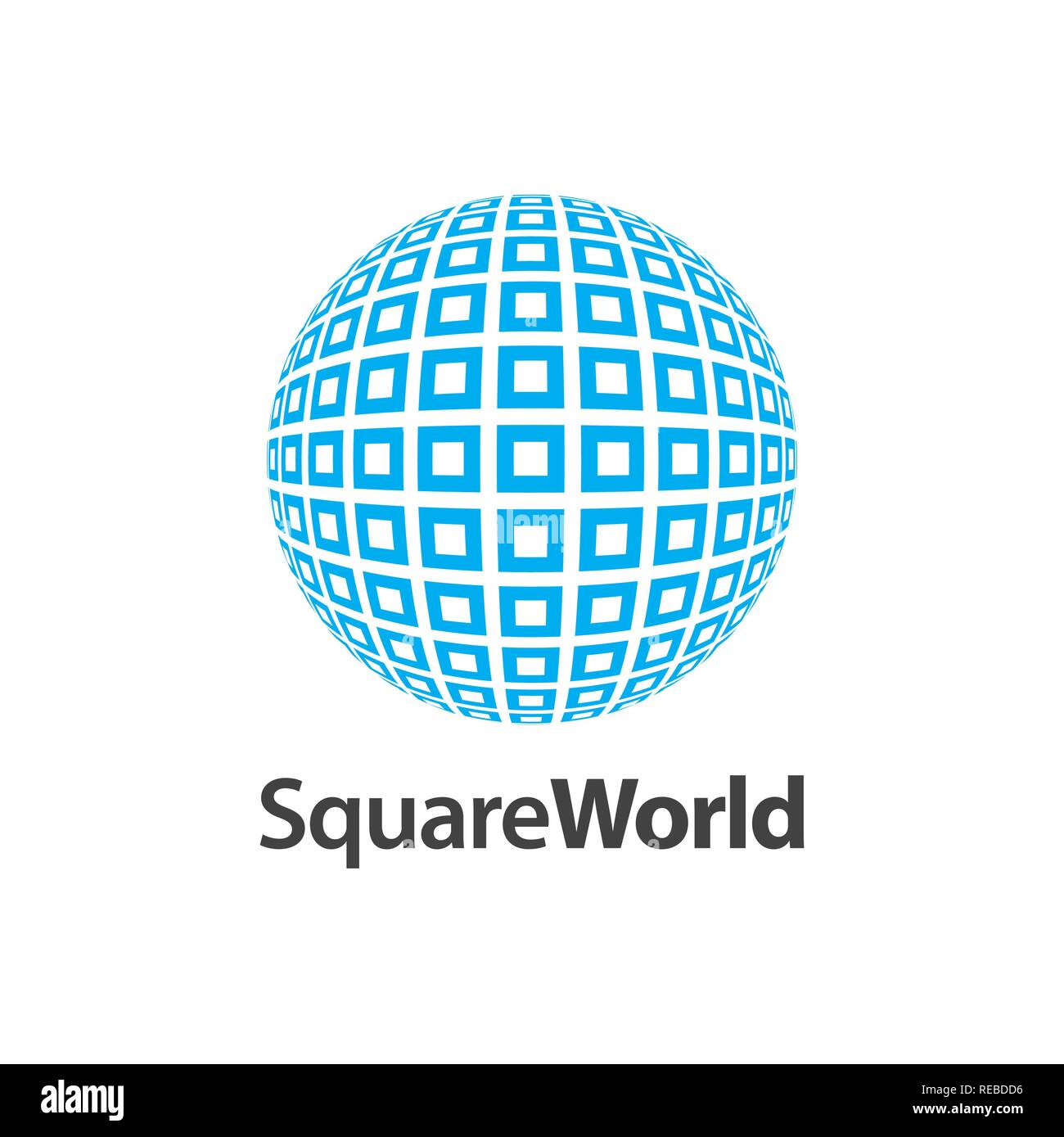 Square world pattern logo concept design. Symbol graphic template ...