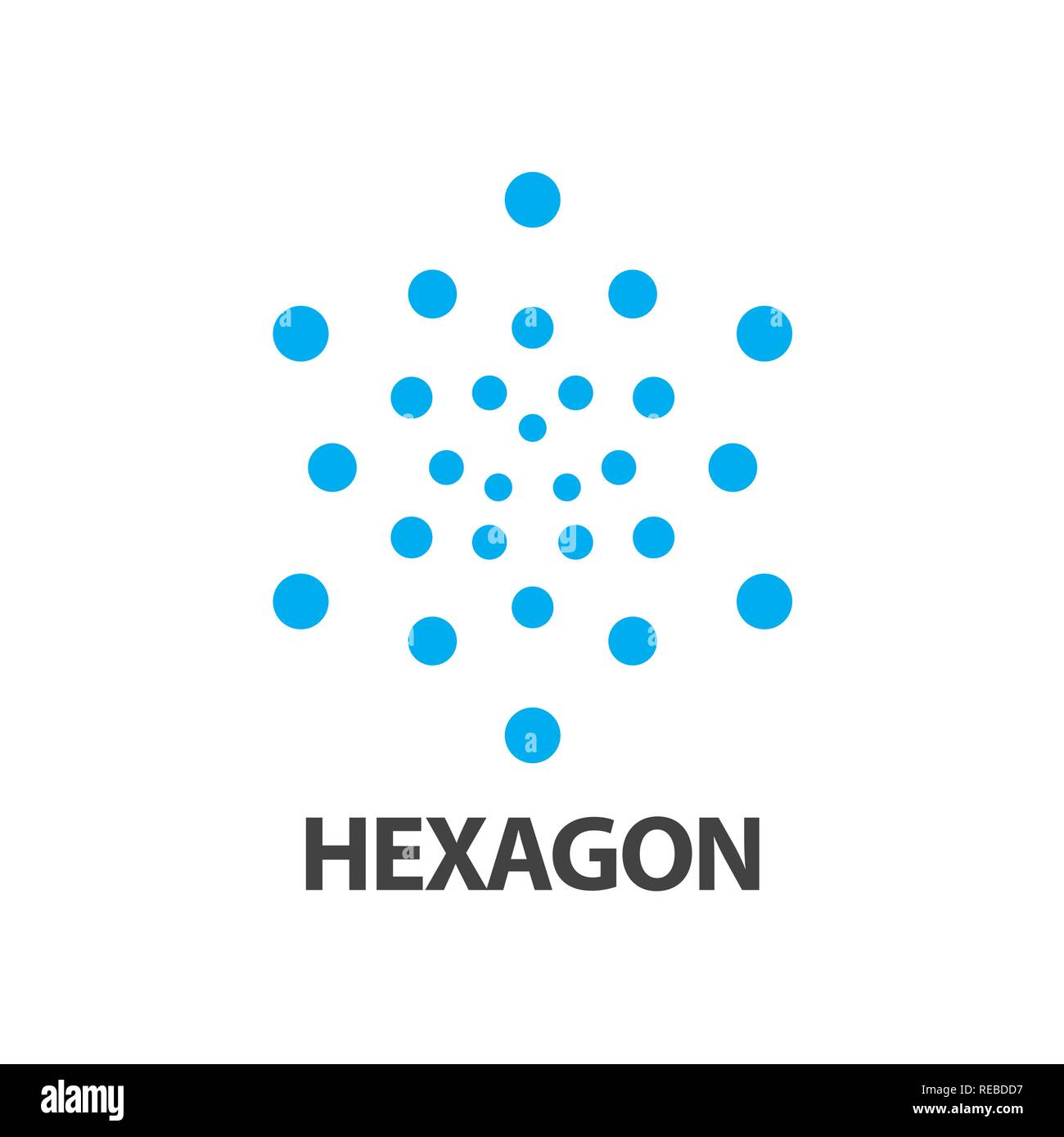Hexagon dot logo concept design. Symbol graphic template element vector ...