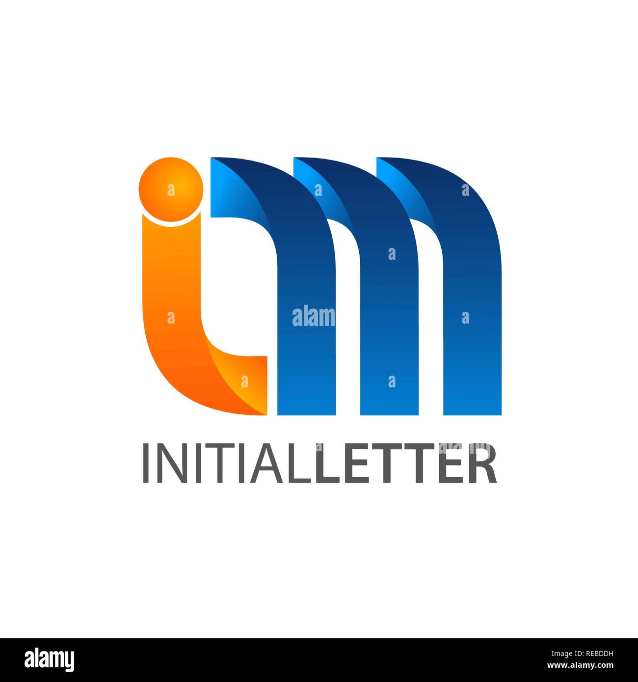 Initial letter im curved logo concept design. Symbol graphic template element vector Stock ...