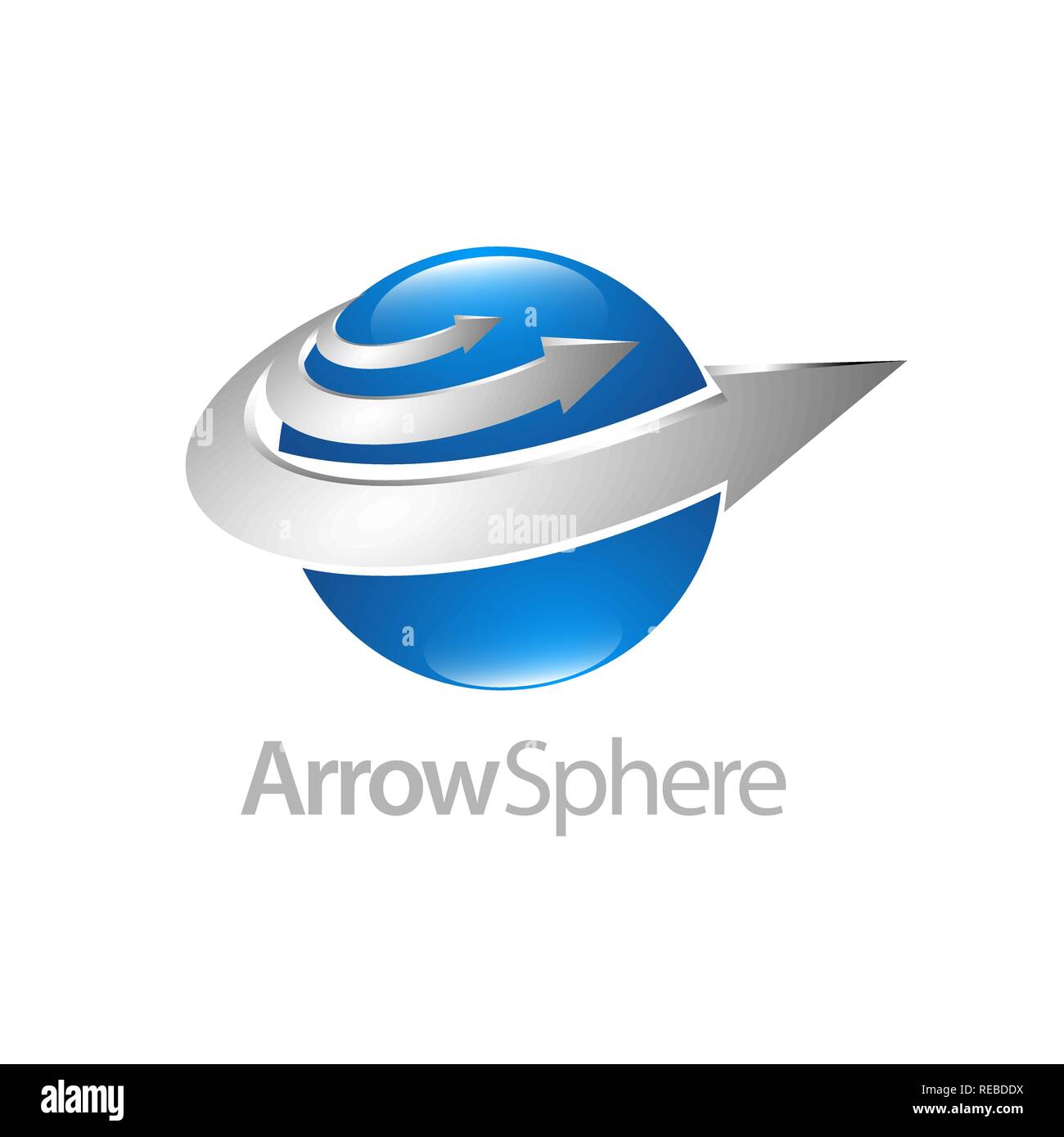 Arrow sphere 3d logo concept design. Symbol graphic template element ...