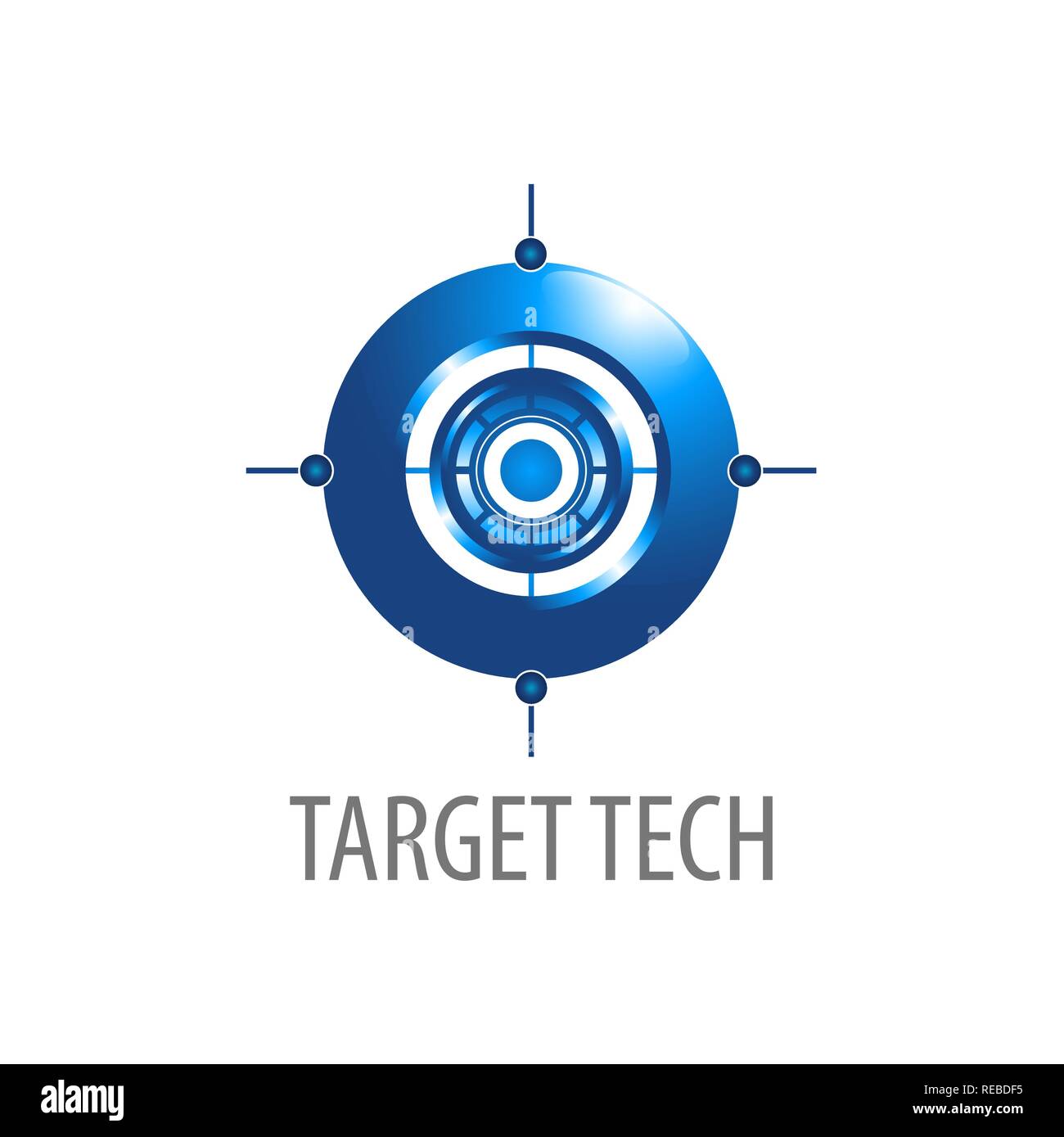 Target technology 3d logo concept design. Symbol graphic template element vector Stock Vector ...