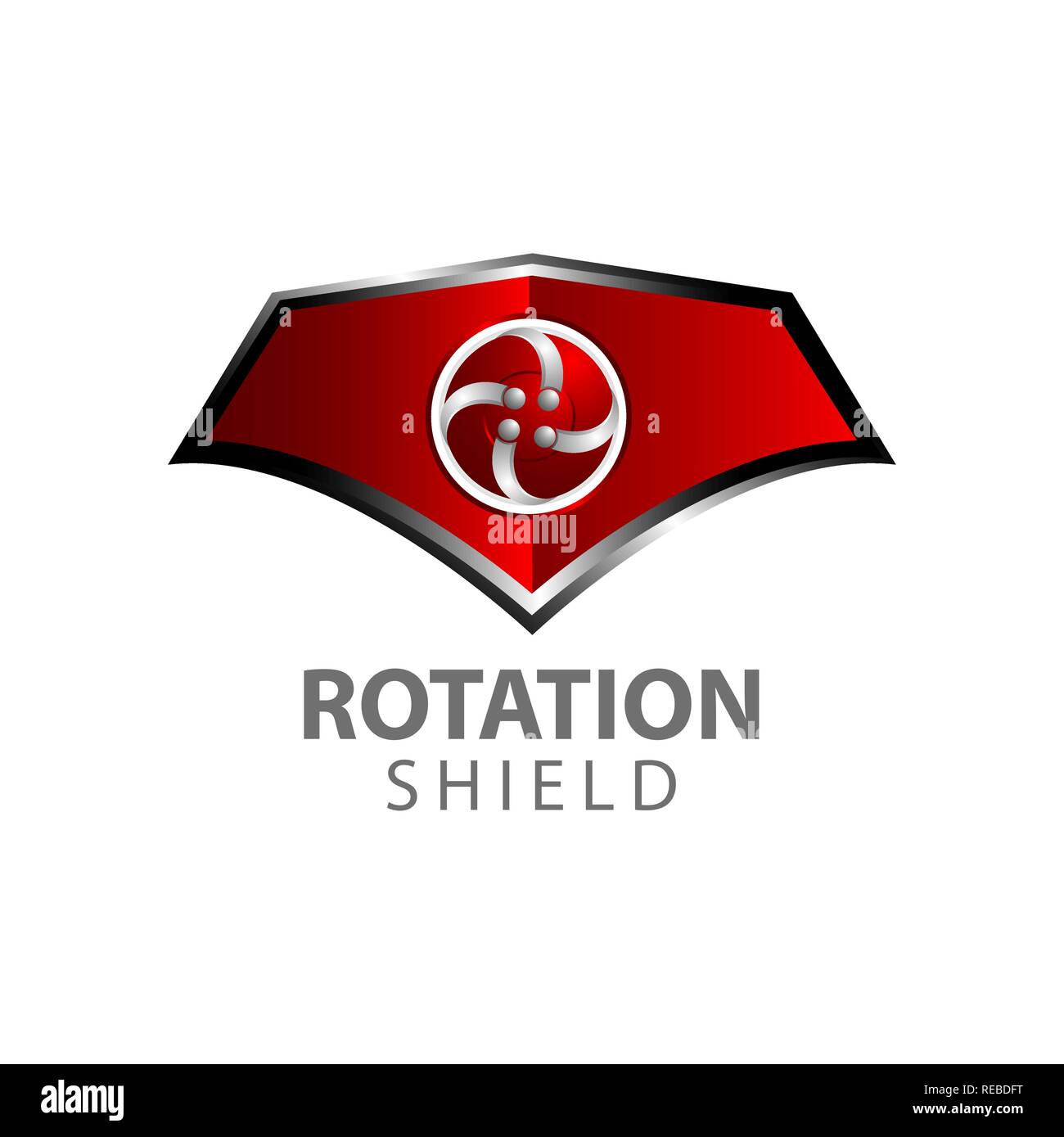 Rotation shield logo concept design. Symbol graphic template element ...