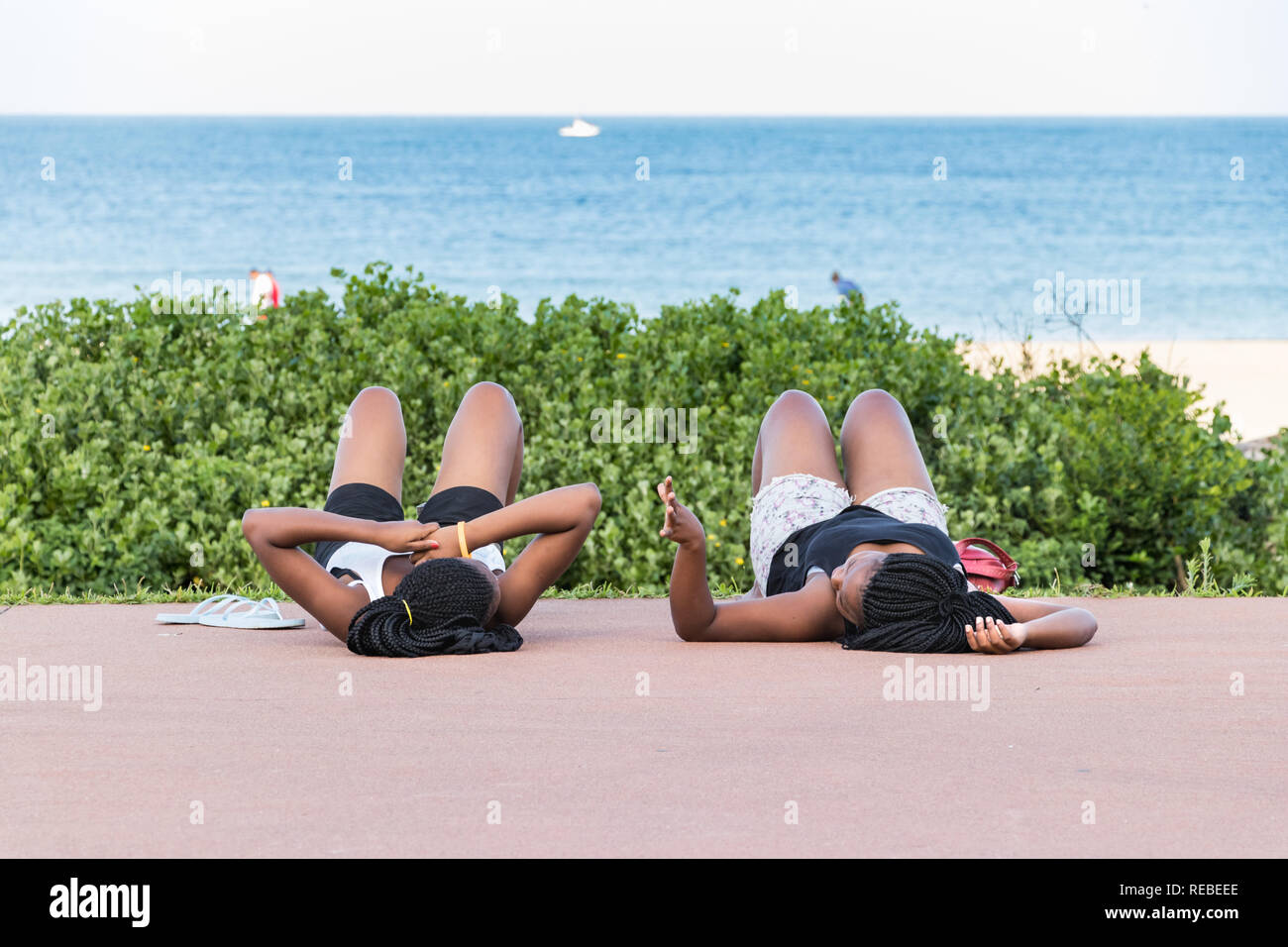 Durban, South Africa - January 06th, 2019: Two black south african ...