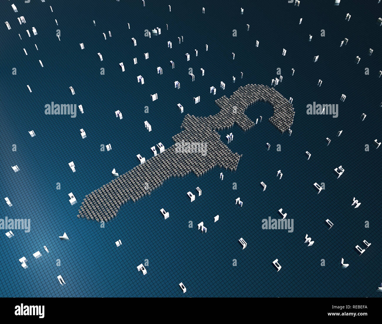 Network finance technology, the currency symbol and key composed of ...