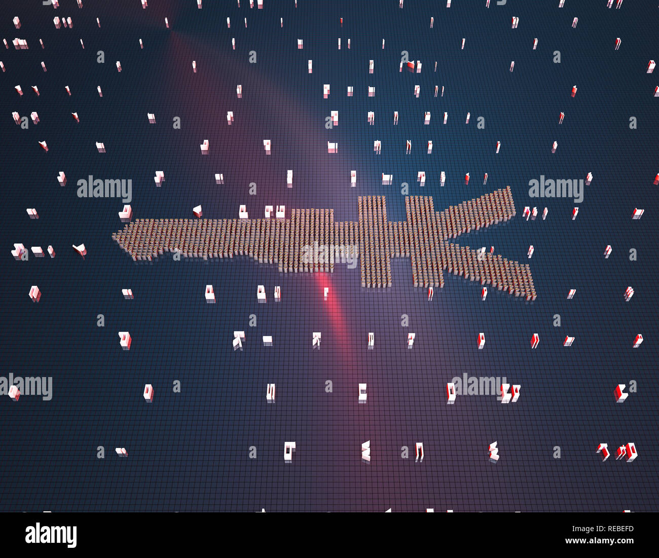 Network finance technology, the currency symbol and key composed of ...