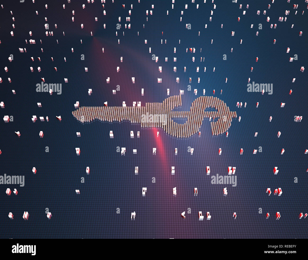 Network finance technology, the currency symbol and key composed of ...