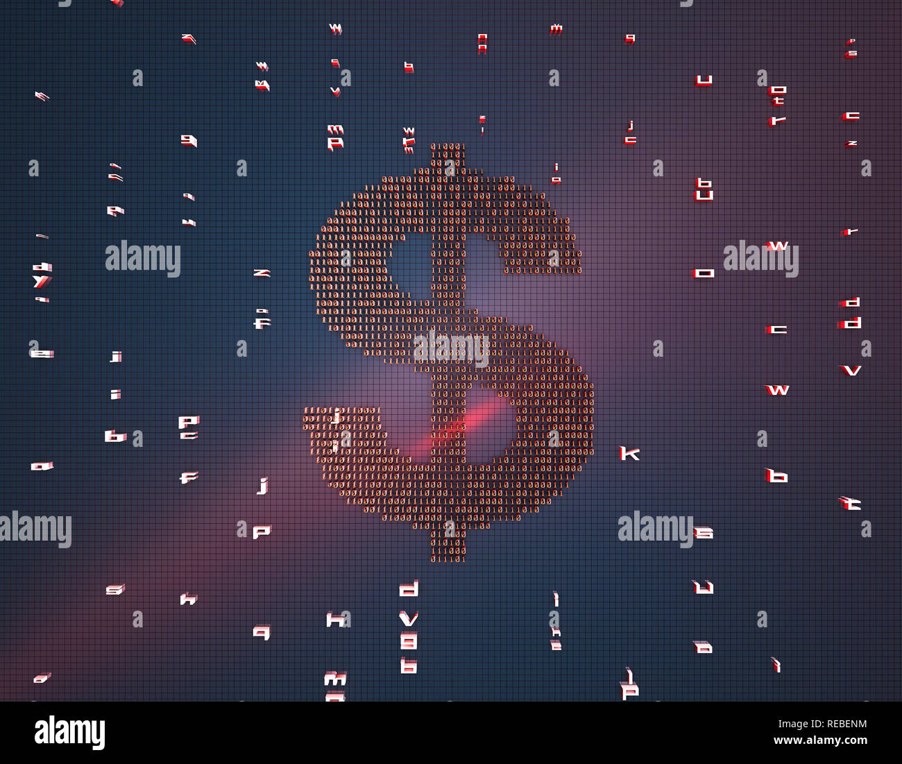 Internet finance technology, a currency symbol consisting of binary ...