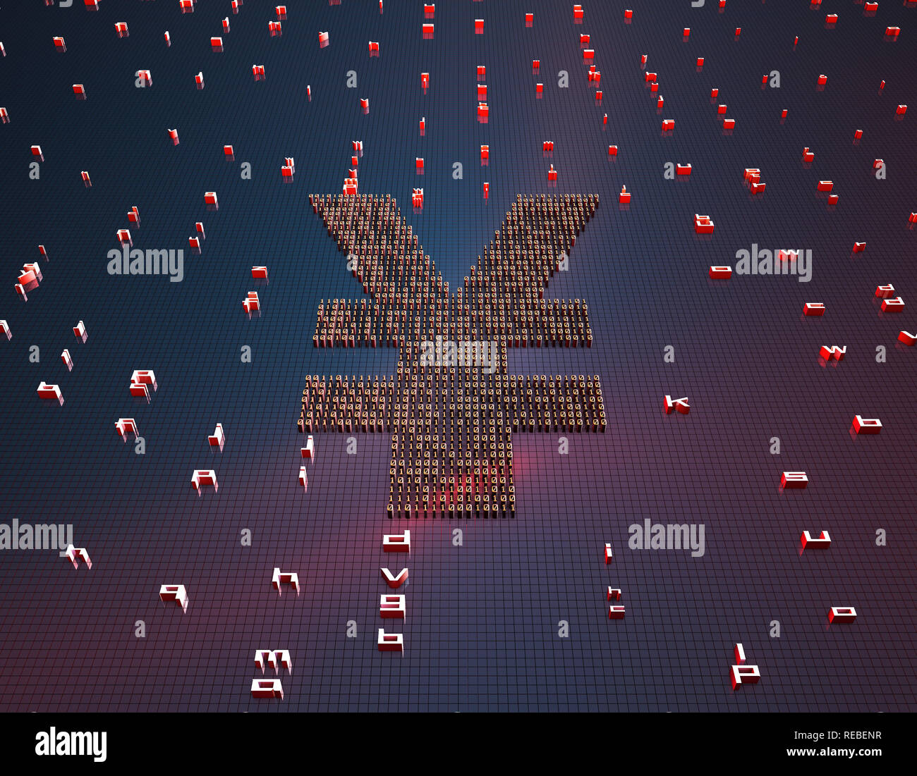 Internet finance technology, a currency symbol consisting of binary symbols, represents Internet ...