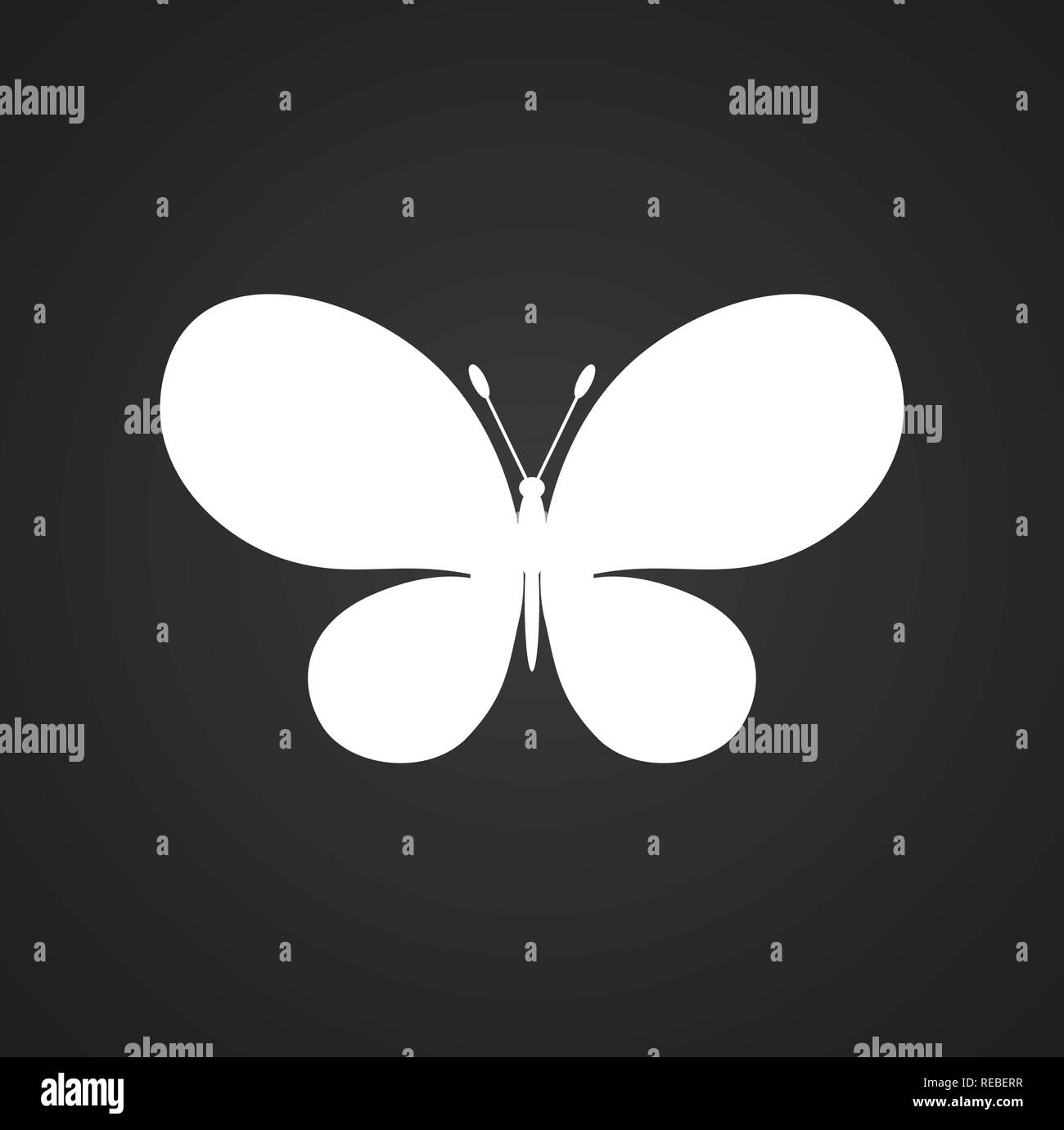 Butterfly icon on black background for graphic and web design, Modern ...