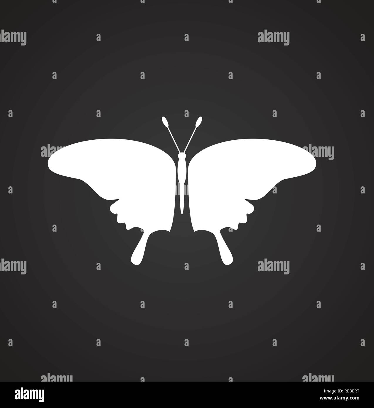 Butterfly icon on black background for graphic and web design, Modern ...