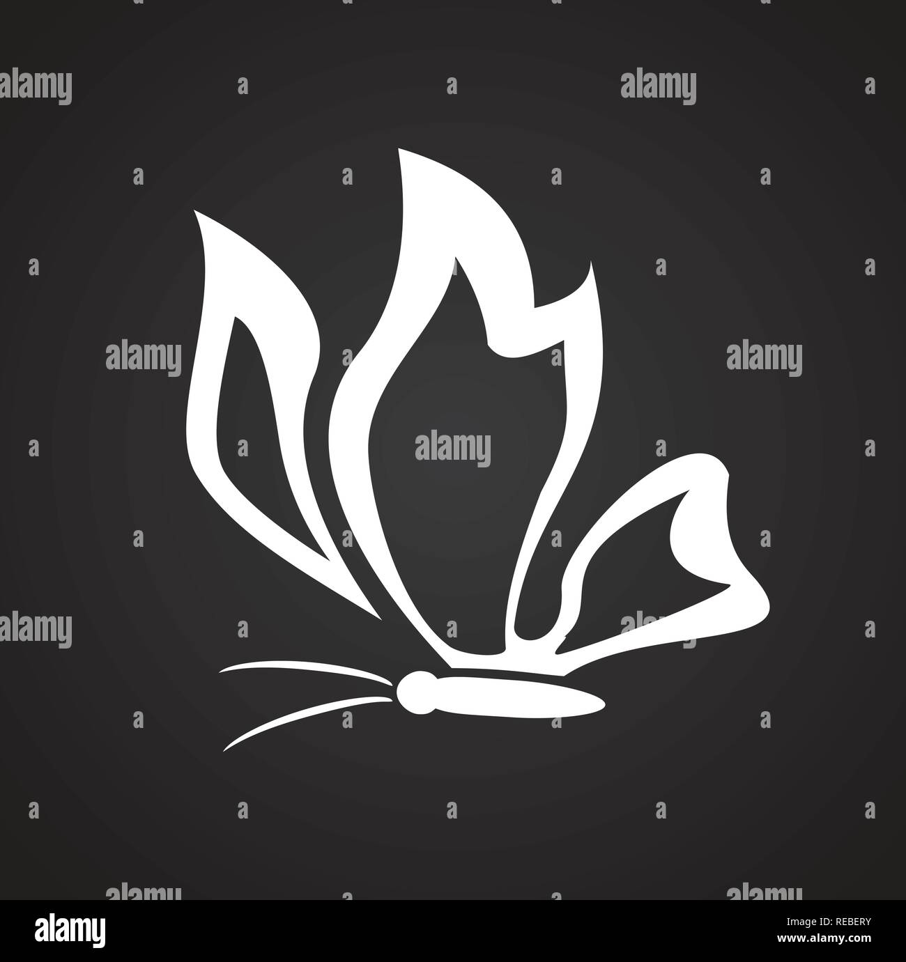 Butterfly icon on black background for graphic and web design, Modern ...