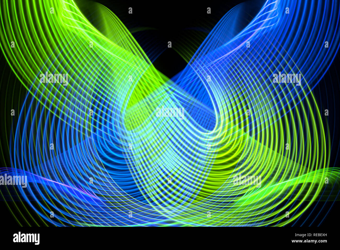 Abstract background with horizontal and vertical disruptions of blue ...