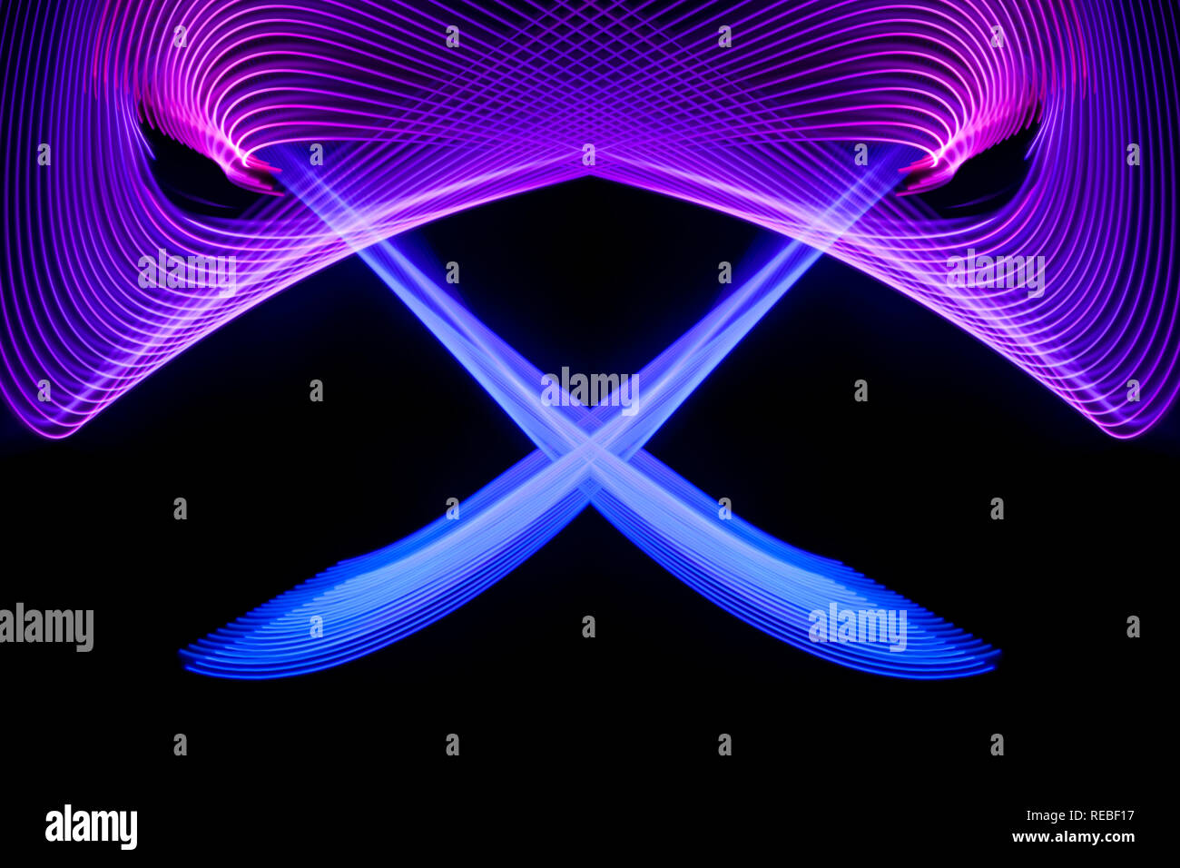 Abstract background with horizontal and vertical disruptions of blue ...