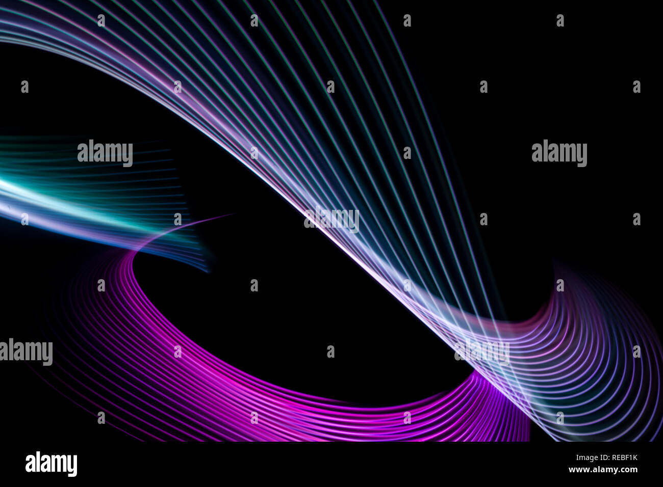 Abstract background with horizontal and vertical disruptions of blue ...