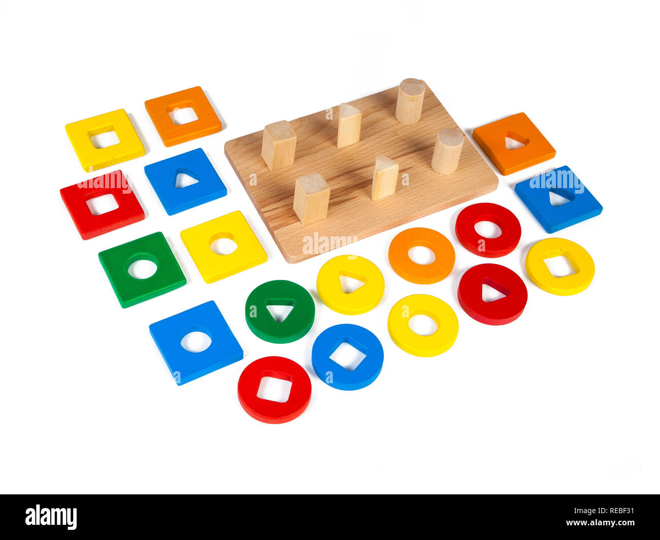 Photo of a wooden toy children's sorter with small wooden details in ...