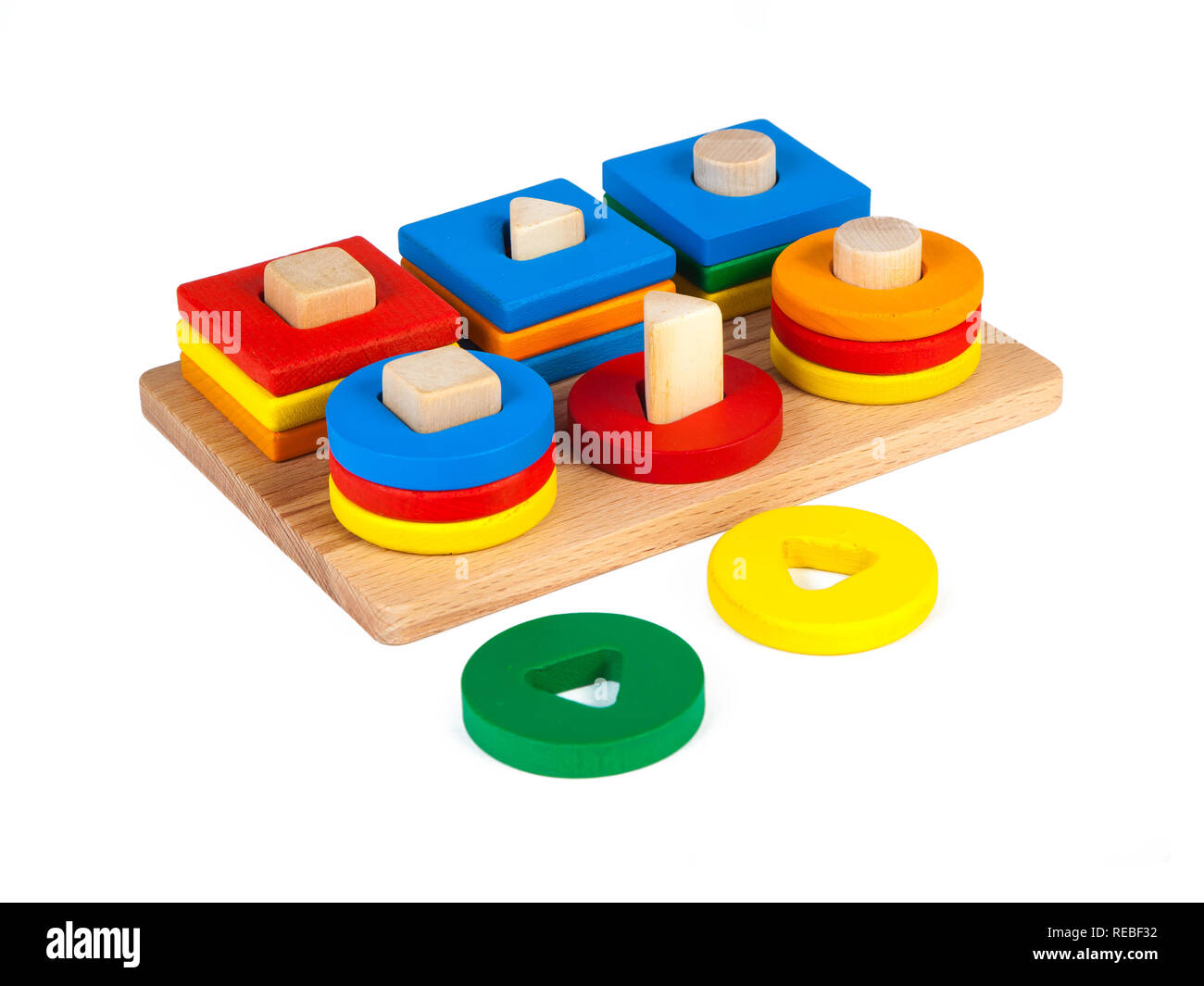 Photo of a wooden toy children's sorter with small wooden details in ...