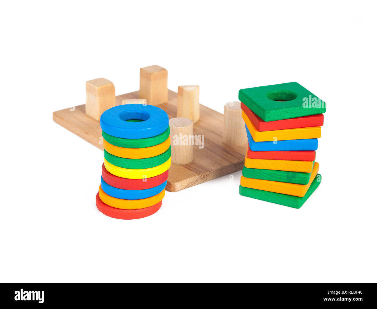 Photo of a wooden toy children's sorter with small wooden details in ...