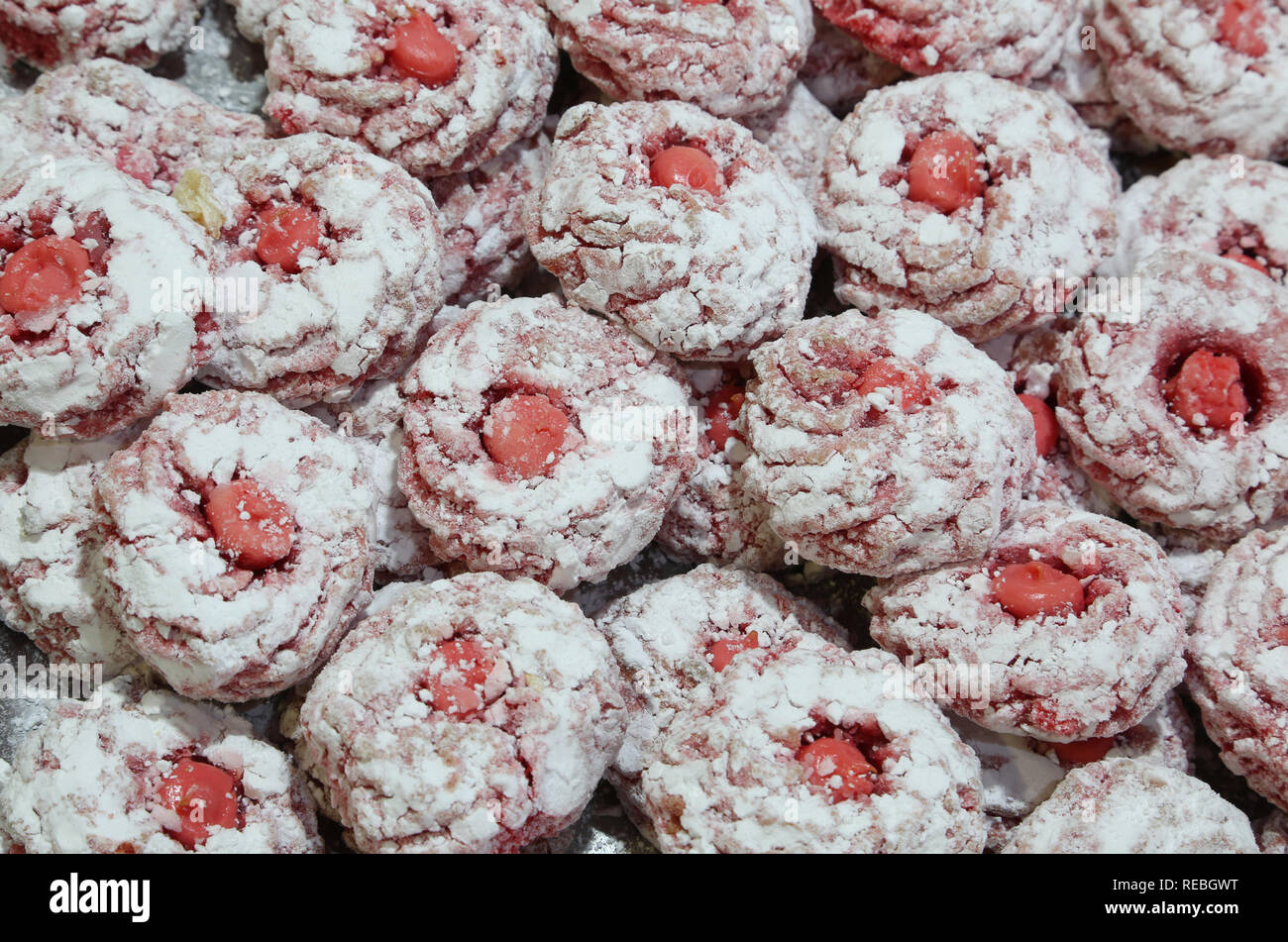 background of dried biscuits for sale at italian pastry shop Stock ...