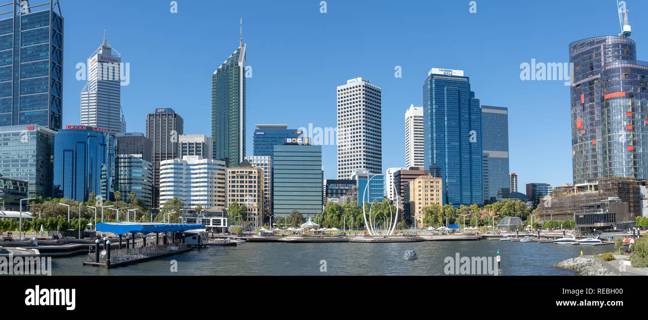 Elizabeth Quay, Perth, Western Australia, AUS - January 13, 2019 . The ...