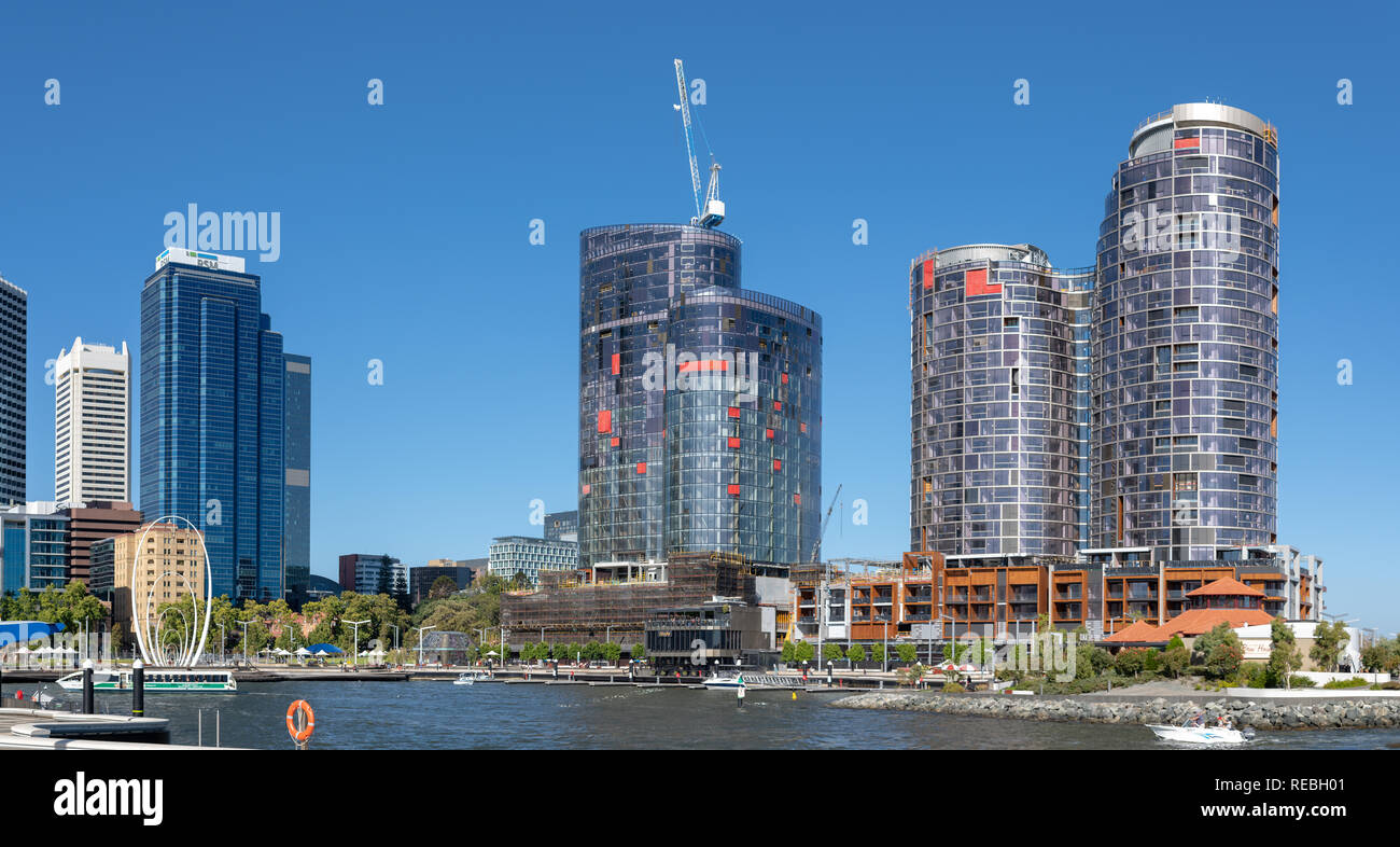 Elizabeth Quay, Perth, Western Australia, AUS - January 13, 2019 . The ...