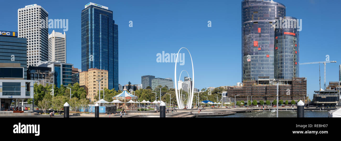 Elizabeth Quay, Perth, Western Australia, AUS - January 13, 2019 . The ...