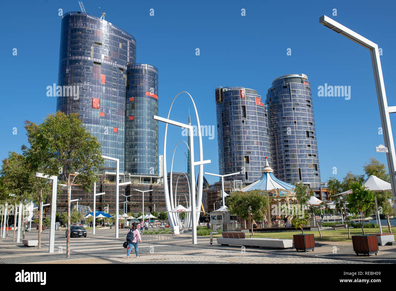 Elizabeth Quay, Perth, Western Australia, AUS - January 13, 2019 . The ...