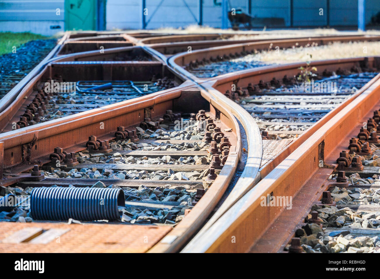 Crossing tram tracks Stock Photo - Alamy