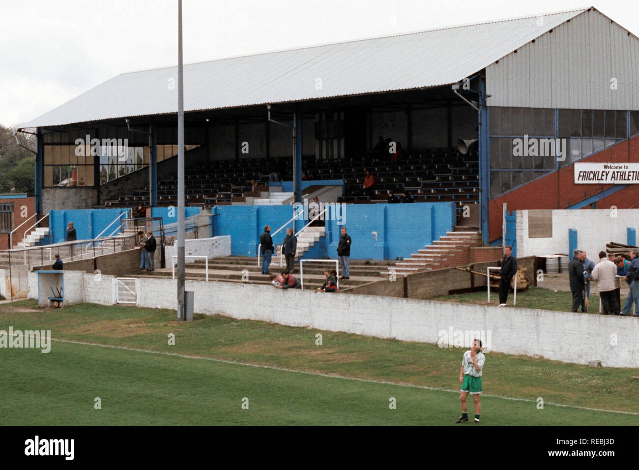The main stand at Frickley Athletic FC Football Ground, Westfield Lane ...