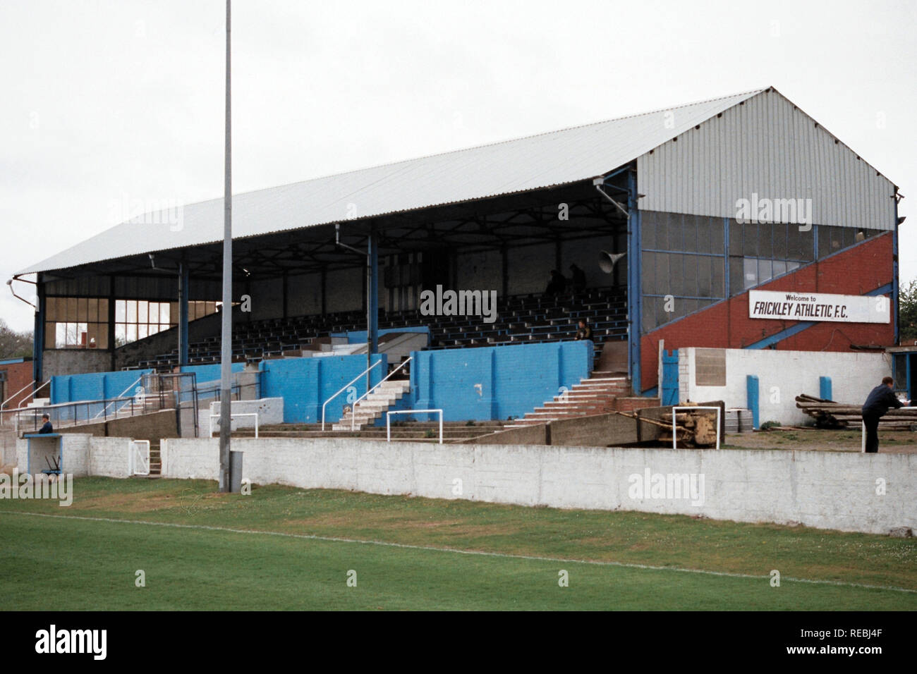 The main stand at Frickley Athletic FC Football Ground, Westfield Lane ...