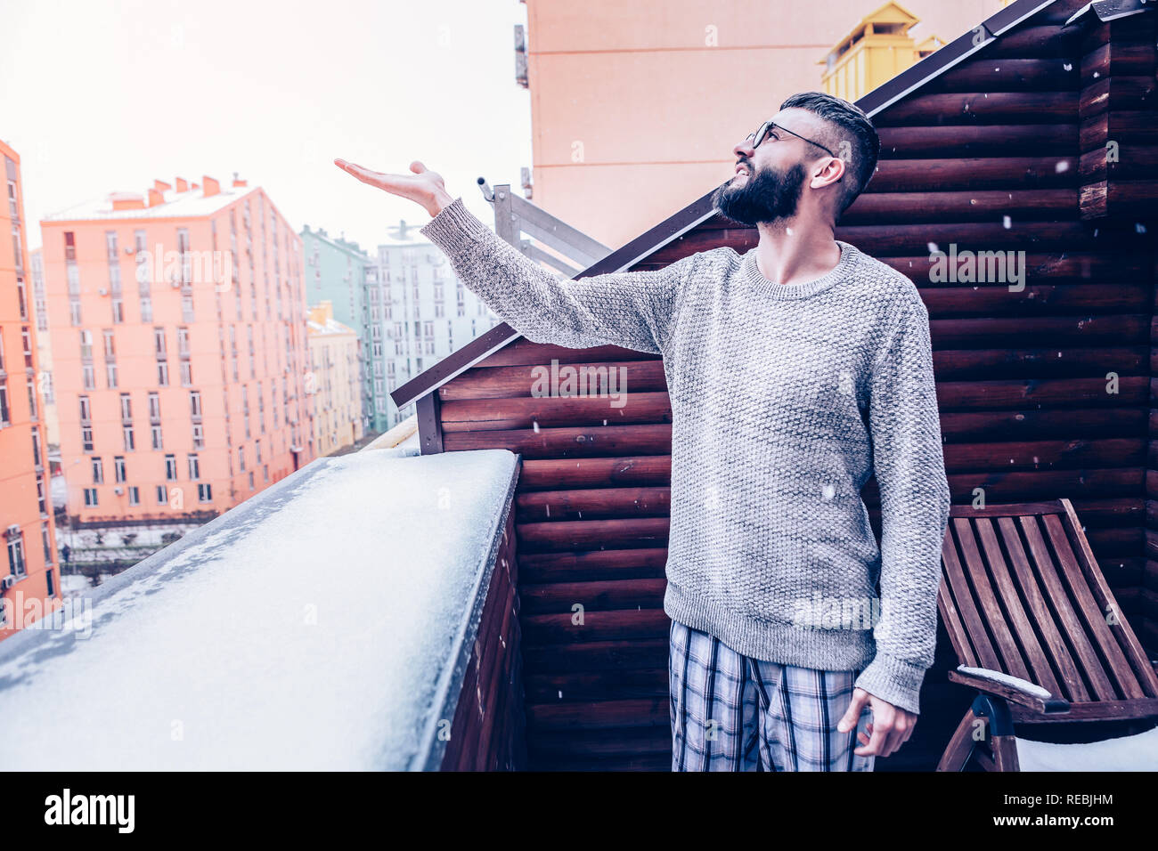Catch snowflakes hi-res stock photography and images - Alamy