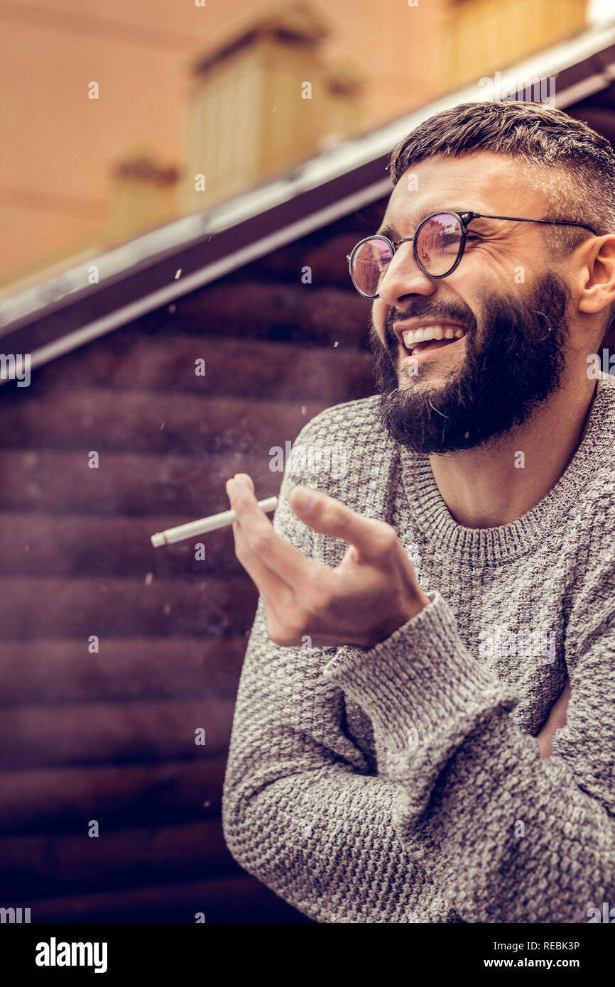 Positive happy man being in a wonderful mood Stock Photo - Alamy