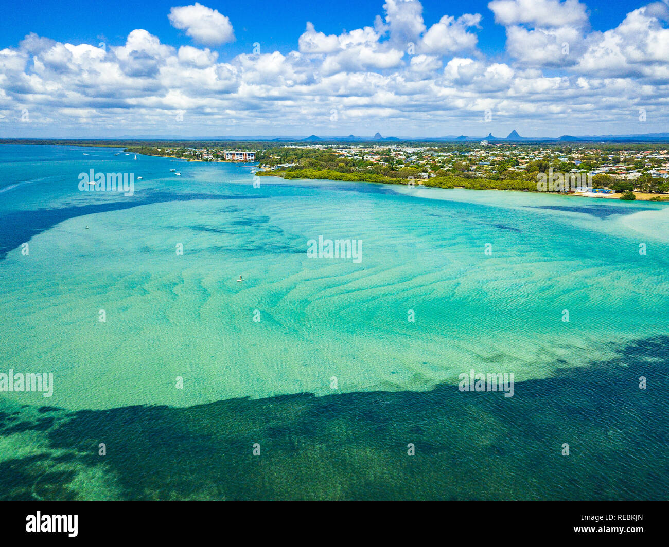 Pumicestone passage glasshouse mountains hi-res stock photography and ...