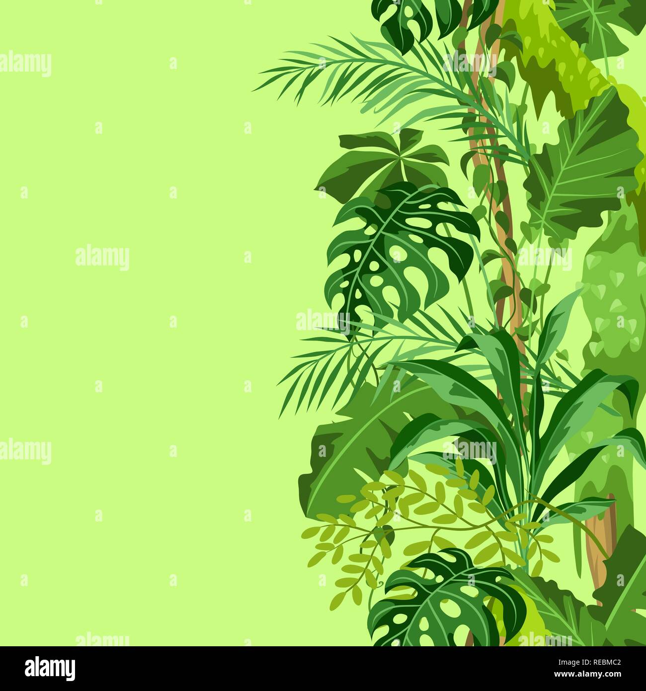 Jungle plants wallpaper Stock Vector Images - Alamy