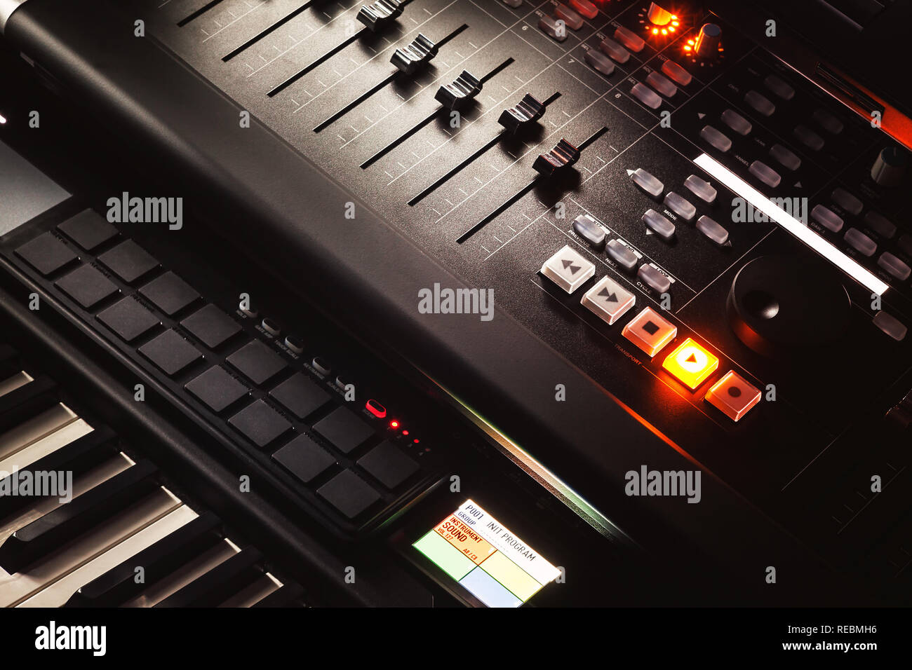 Modern recording studio mixing desk hi-res stock photography and images ...