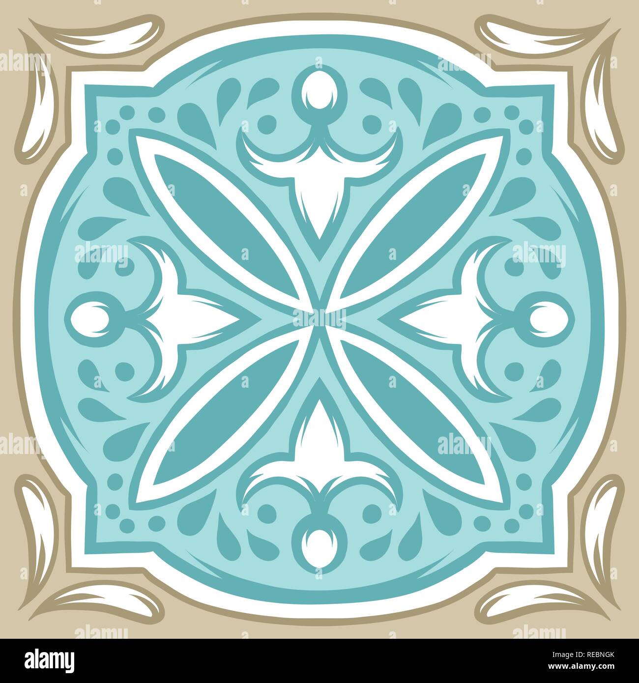Portuguese azulejo ceramic tile pattern Stock Vector Image & Art - Alamy