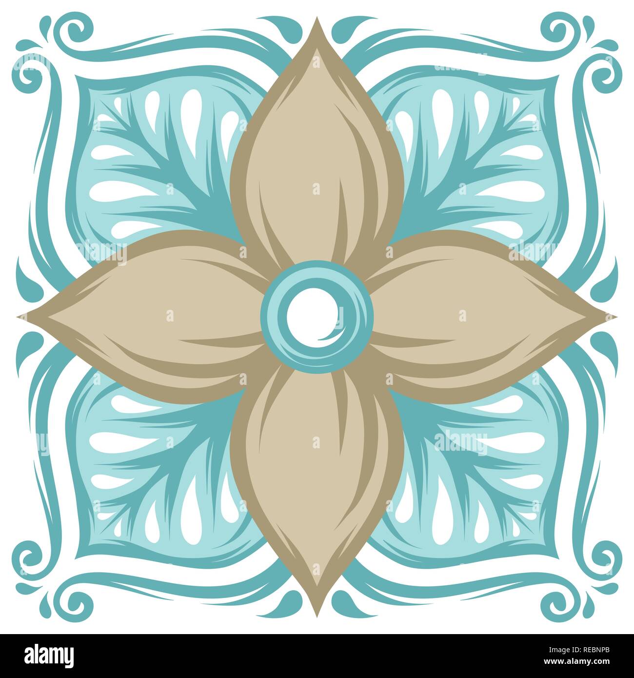 Portuguese azulejo ceramic tile pattern Stock Vector Image & Art - Alamy